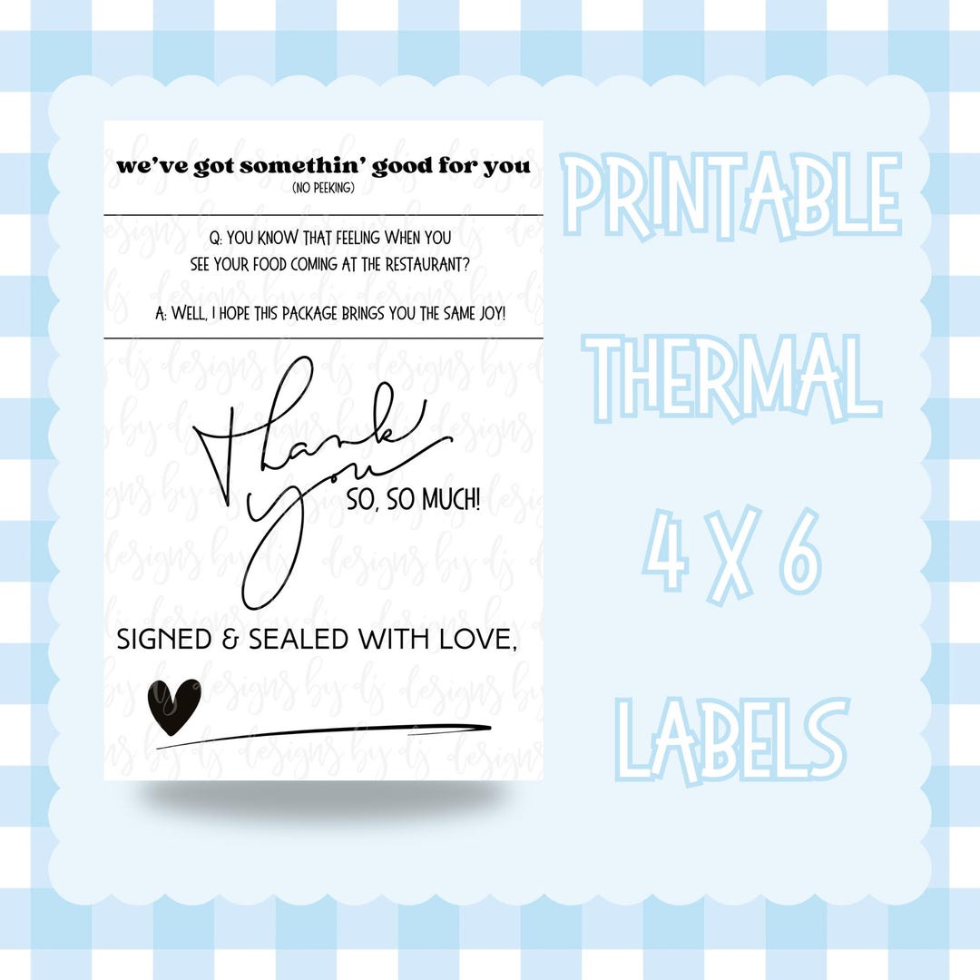 Thermal Pick up Label | Digital Download | Small Business PNG | 4x6 ...