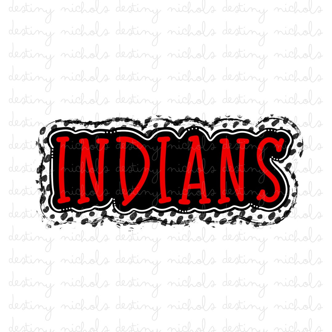 Indians PNG | Hand Lettering | School Sports Logo Design | Digital ...