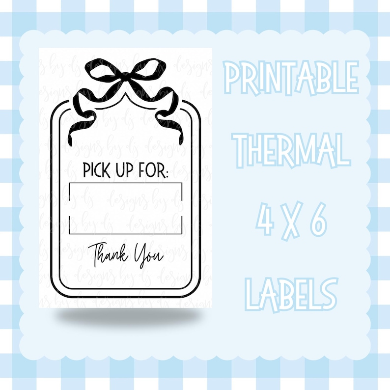 Thermal Pick up Label | Digital Download | Small Business PNG | 4x6 ...