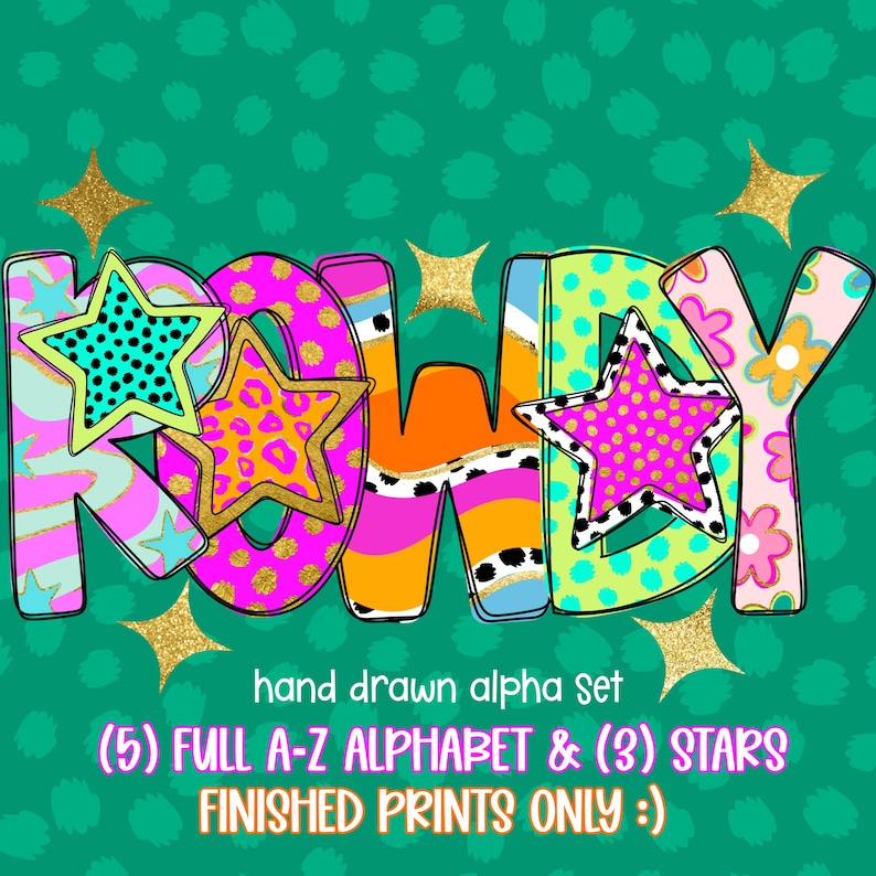 ROWDY Alpha Pack | Original Artist | Groovy Bright Neon Retro Alpha ...