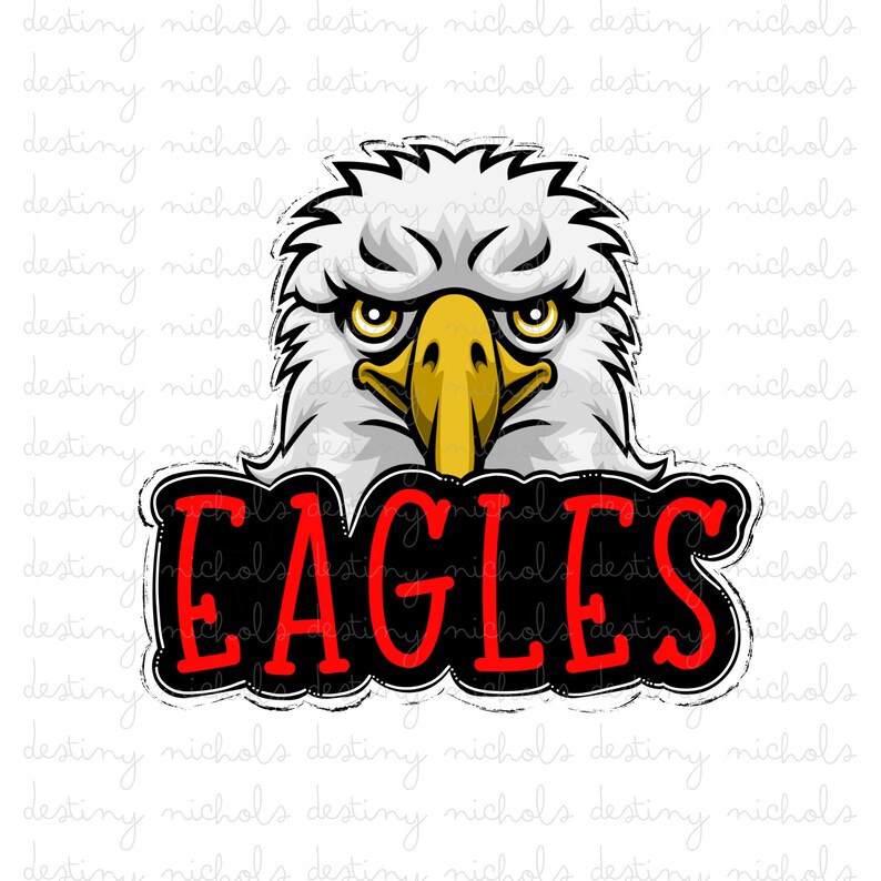 Eagle Mascot PNG | Hand Lettering | School Sports Logo Design | Digital ...