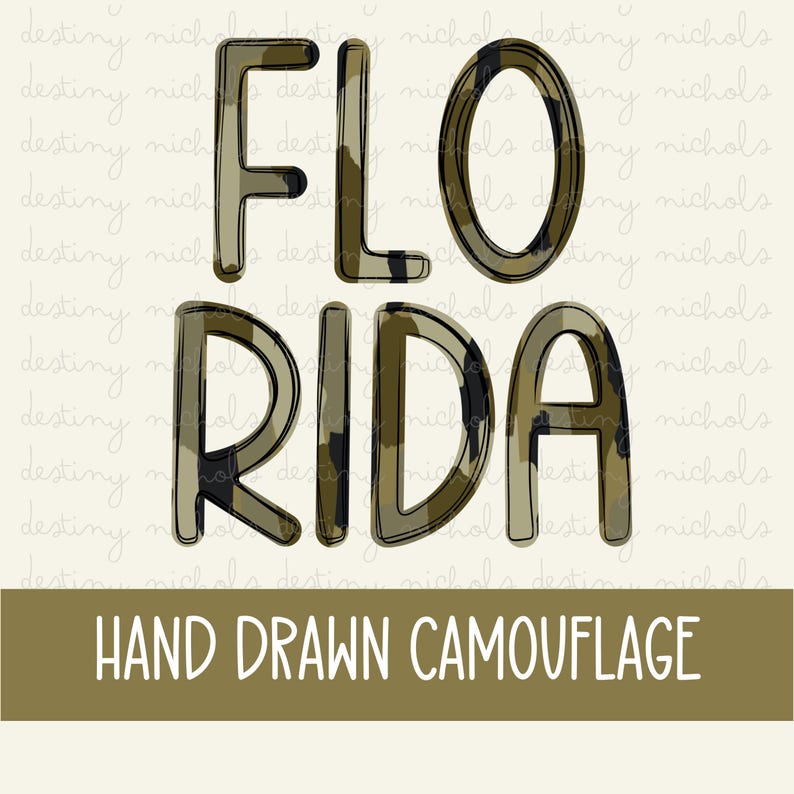 Florida Hand Drawn Camoflauge PNG | Southern | Country | State Design ...