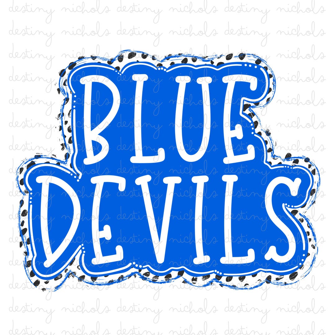 Blue Devils PNG | Hand Lettering | School Sports Logo Design | Digital ...