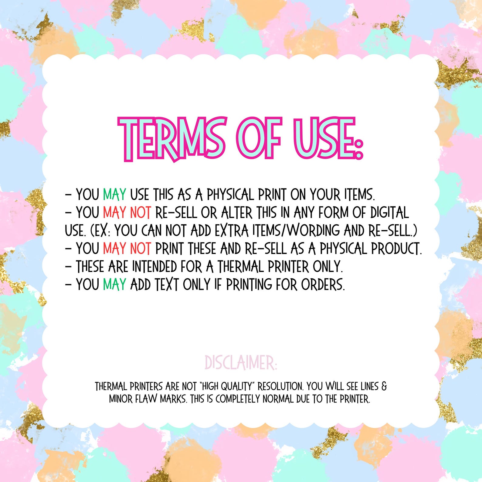 Thermal Pick up Label | Digital Download | Small Business PNG | 4x6 ...