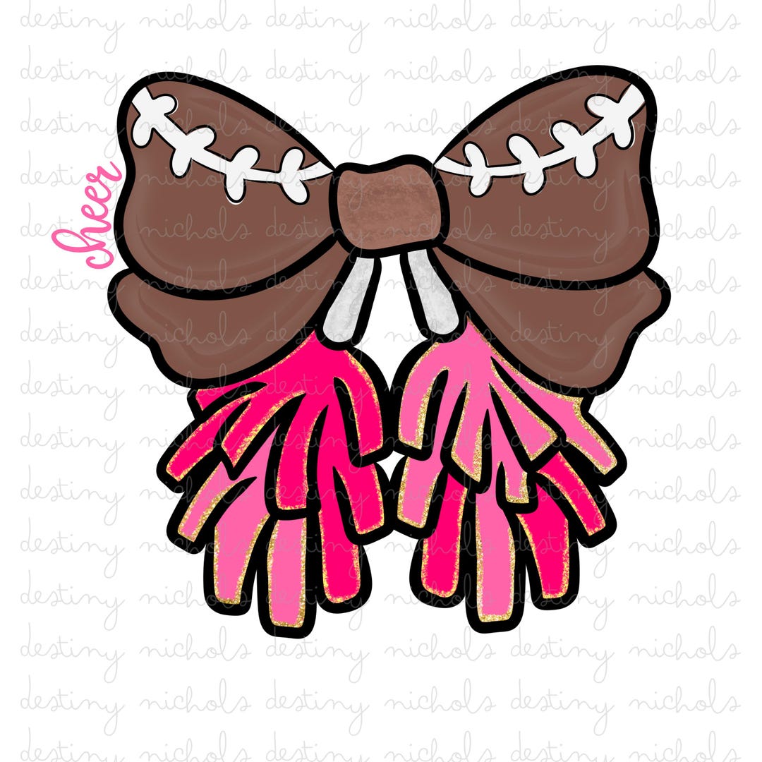 Cheer Bow PNG | Preppy Cheer Bow | Hand Drawn | Digital Download | Faux ...