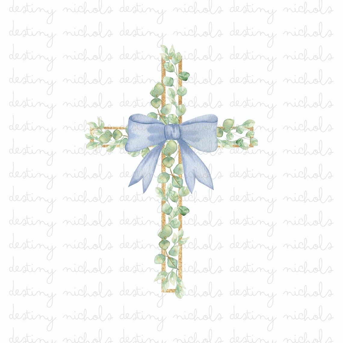 Blue Watercolor Cross PNG | Religious | Grandmillenial | Bow | Easter ...