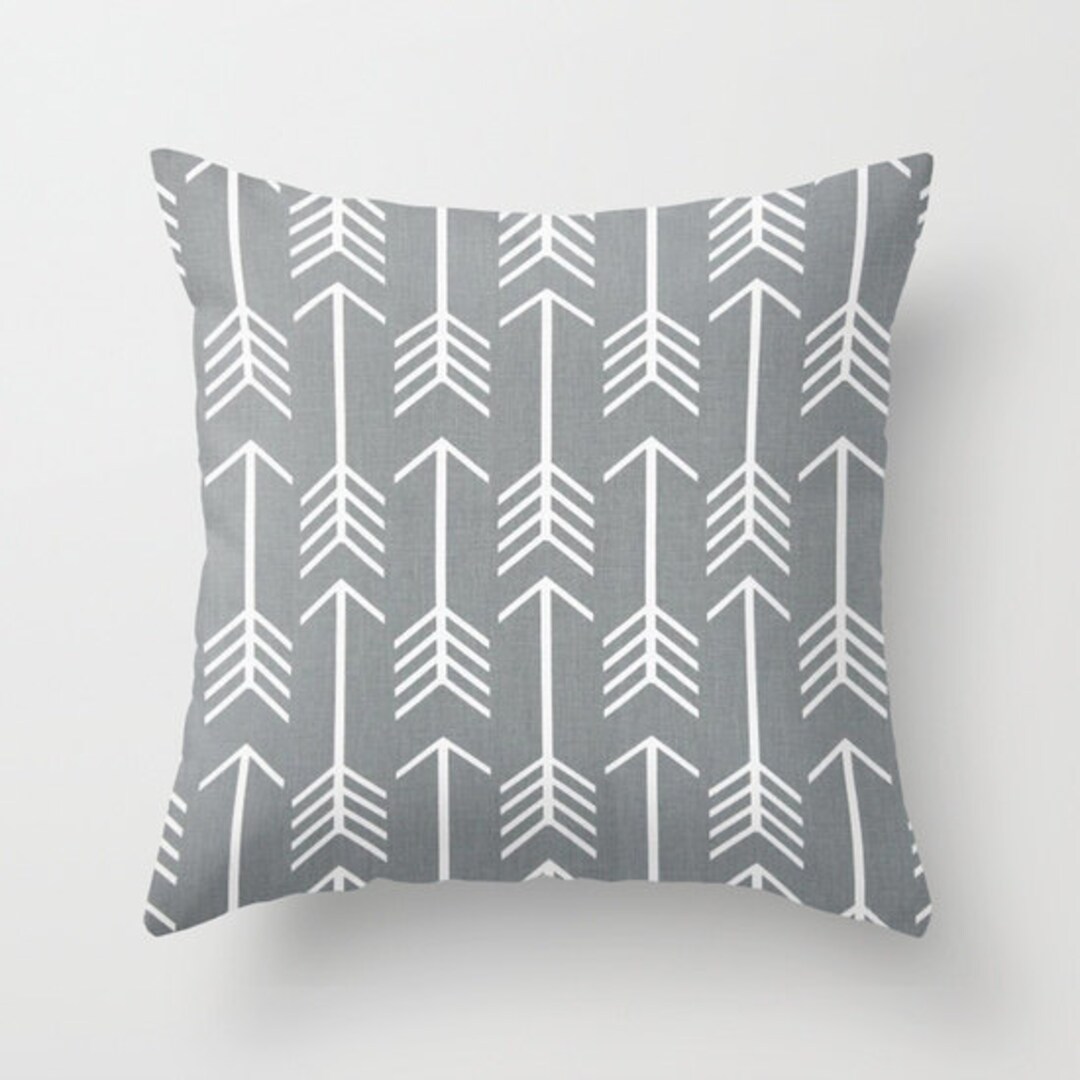 Pillow Cover Decorative Pillows Arrow Pillow Grey Pillow 8 - Etsy