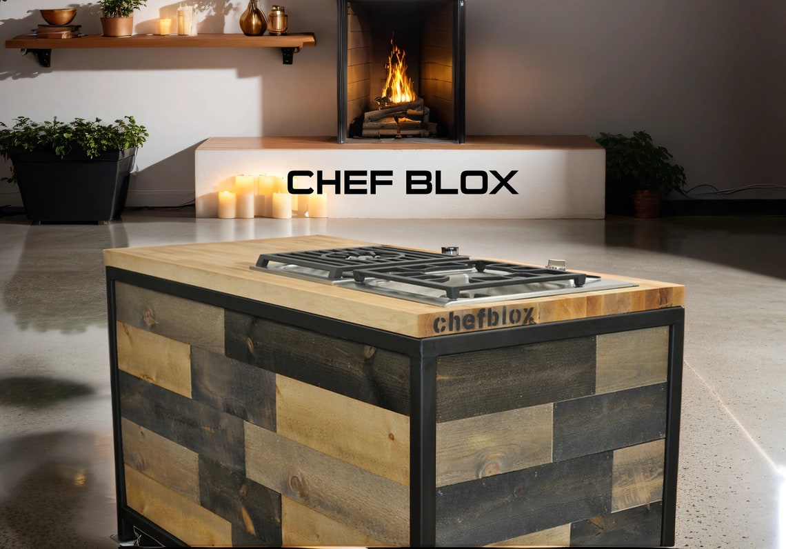 Chefblox Mobile Cooking Station - Mobile Kitchen Island - Outdoor ...