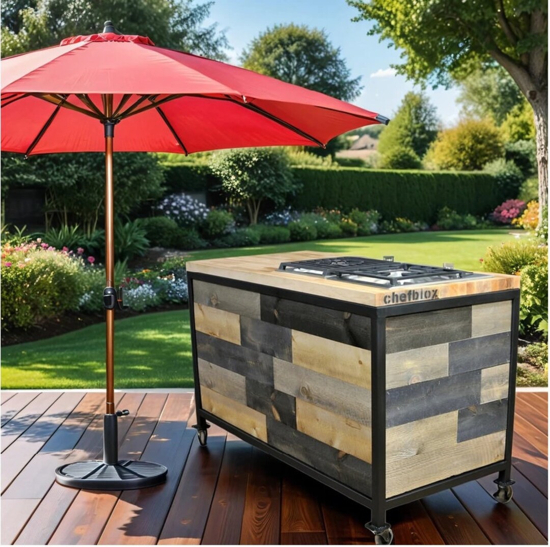 Chefblox Mobile Cooking Station - Mobile Kitchen Island - Outdoor ...