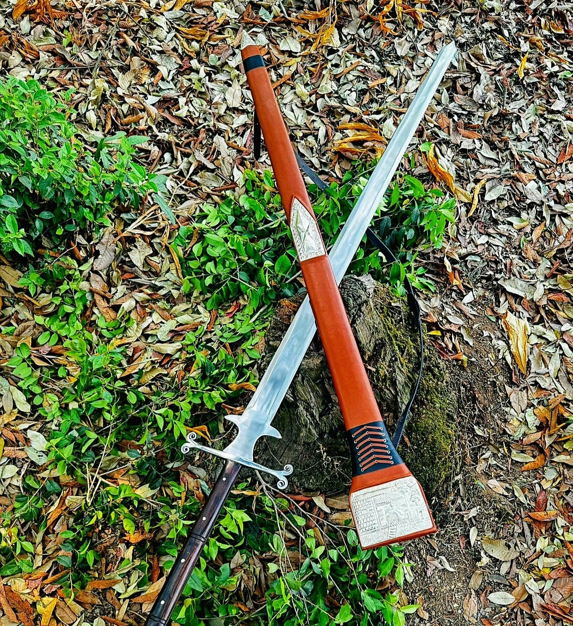 55 Inch Hand Forged Long Master Sword Blade Knife Carbon Steel Fixed ...