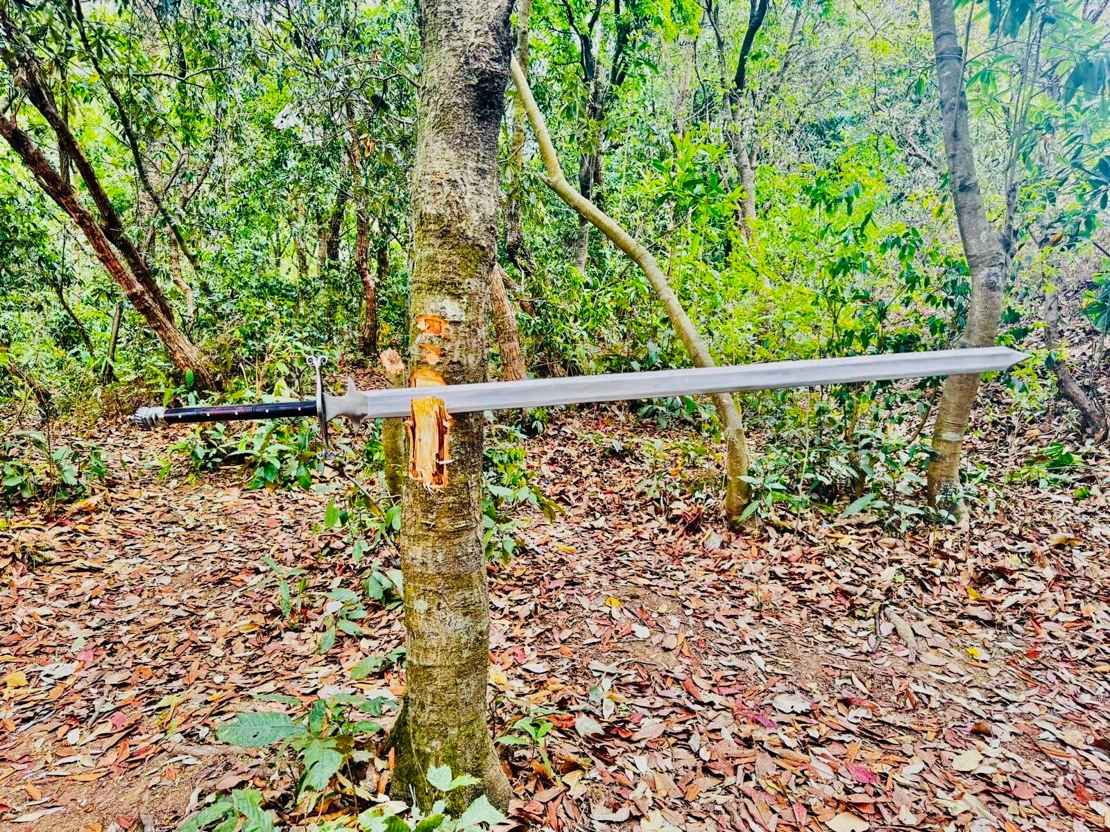 55 Inch Hand Forged Long Master Sword Blade Knife Carbon Steel Fixed ...