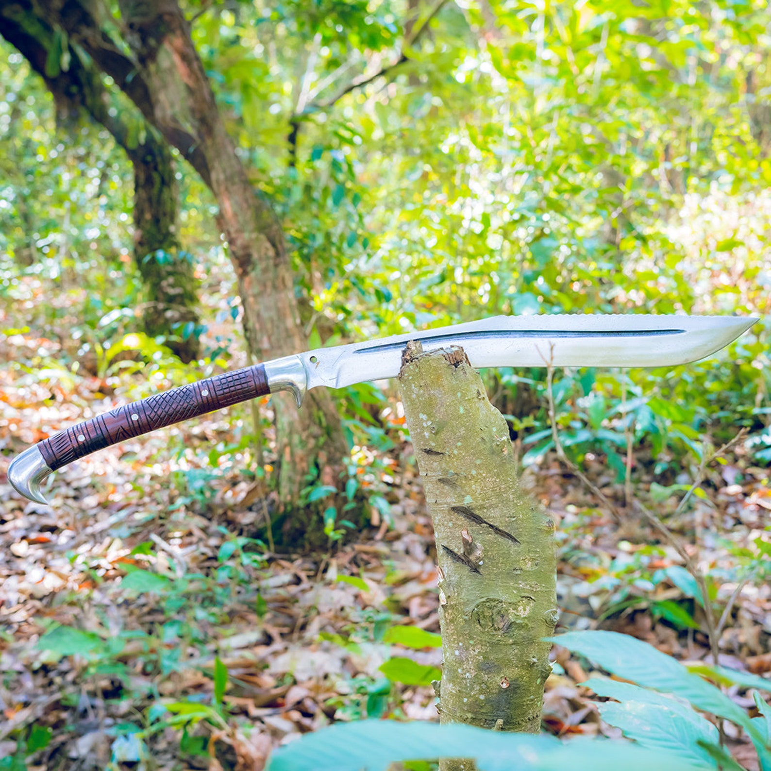 Long Custom Wood Chopper Viking Kukri 20 Inch 5160 Carbon Steel Blade ...