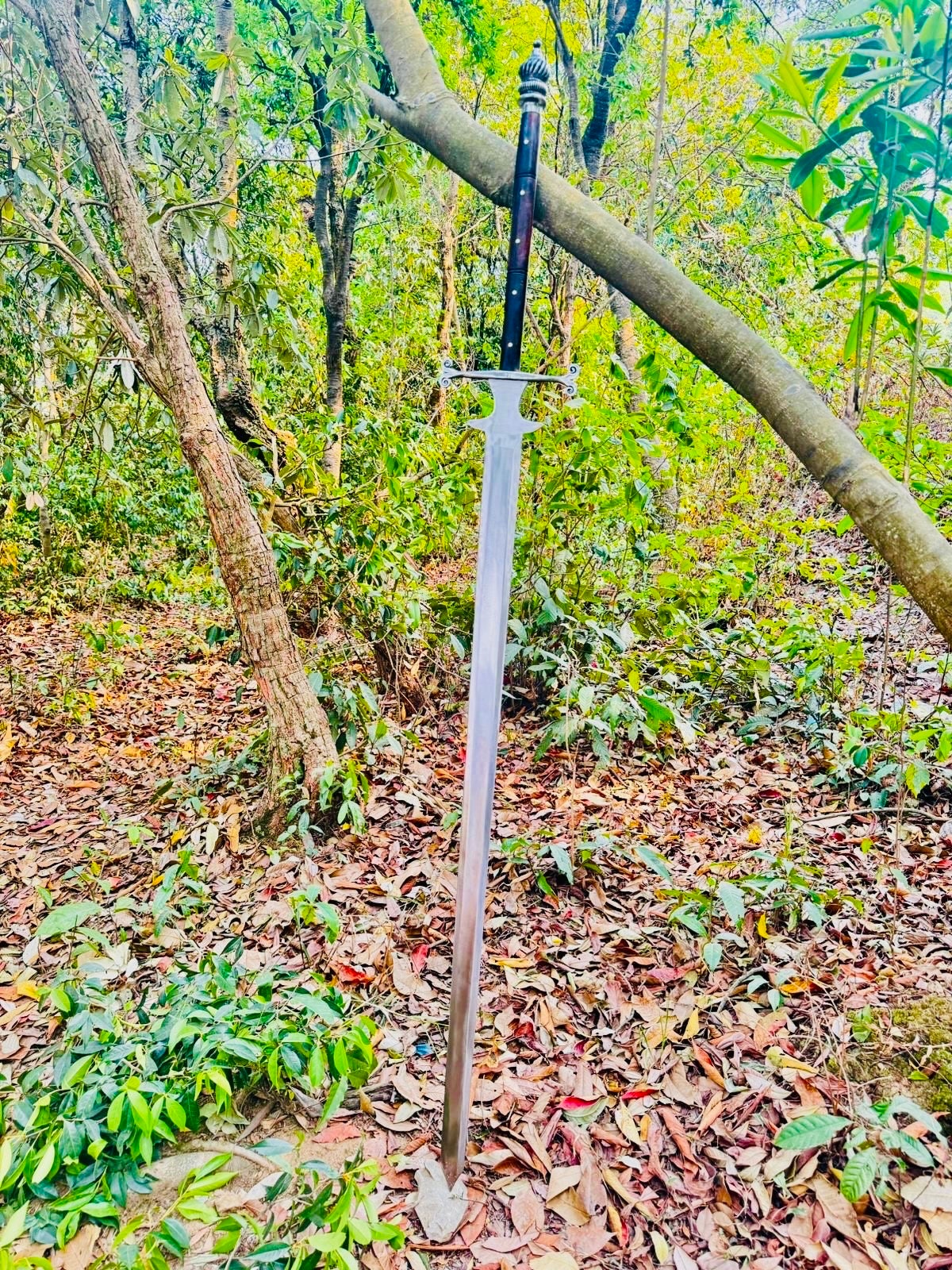 55 Inch Hand Forged Long Master Sword Blade Knife Carbon Steel Fixed ...