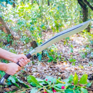 Long Custom Wood Chopper Viking Kukri -20 Inch 5160 Carbon Steel Blade ...