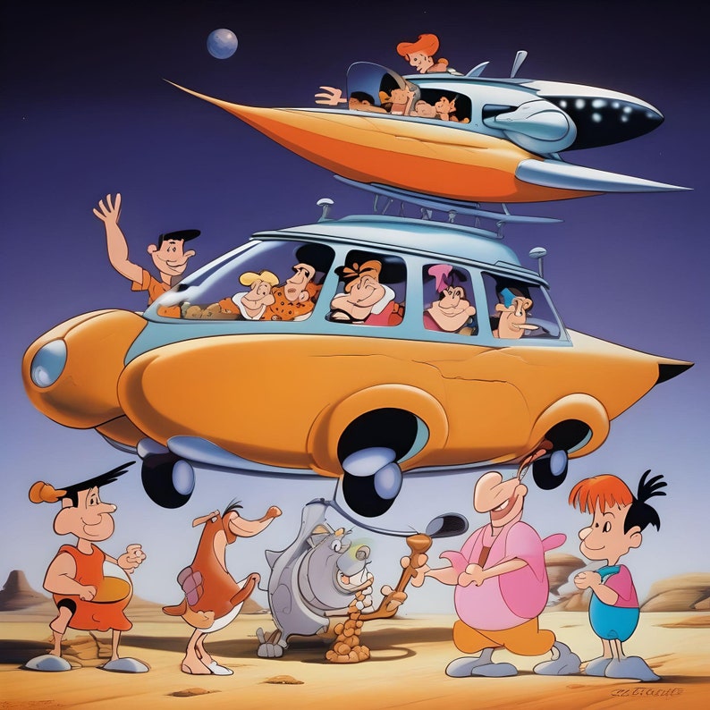 The Jetsons Meet the Flintstones - Etsy