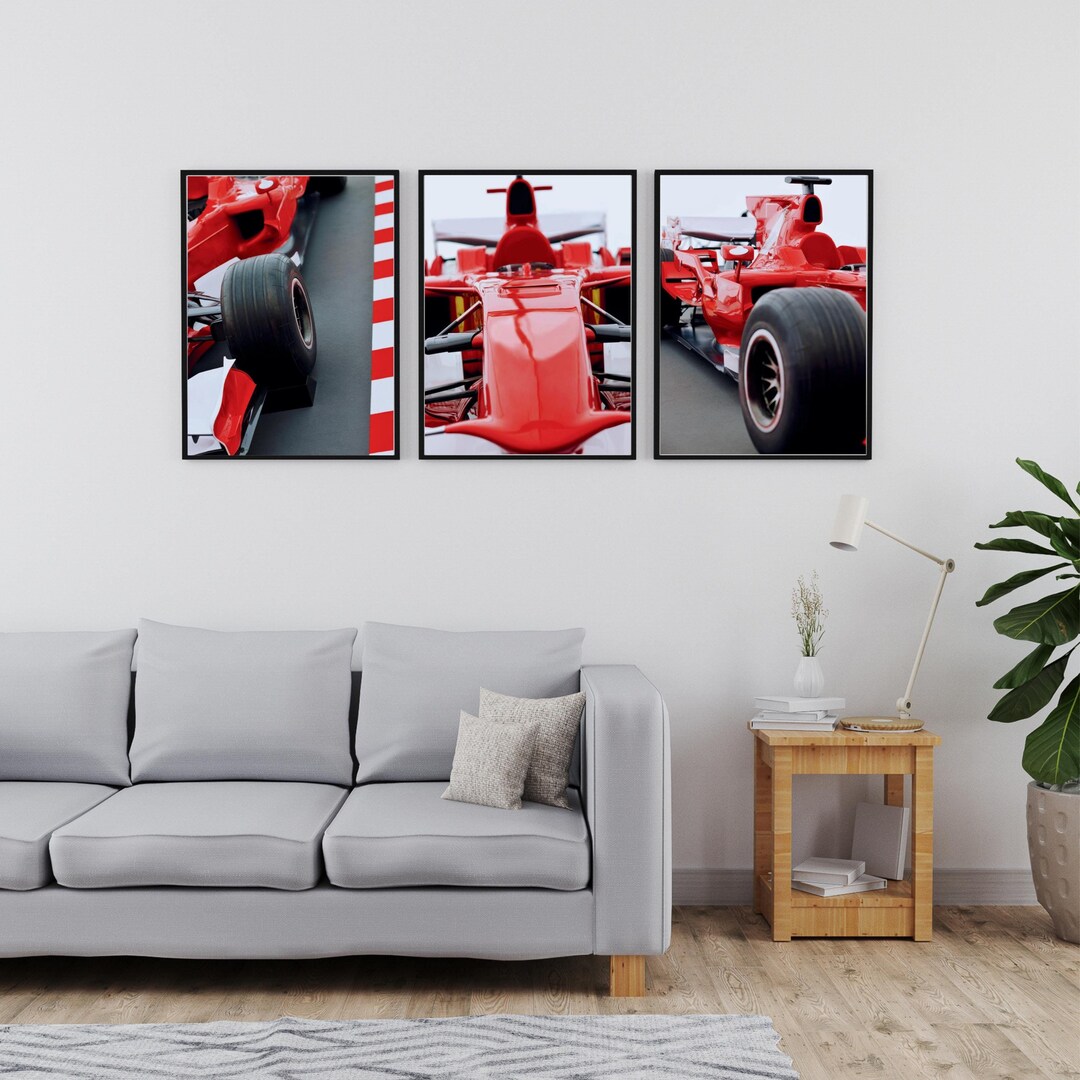 F1 Wall Art Set of 3, Formula 1 Poster, Ferrari Formula One, Ferrari F1 ...