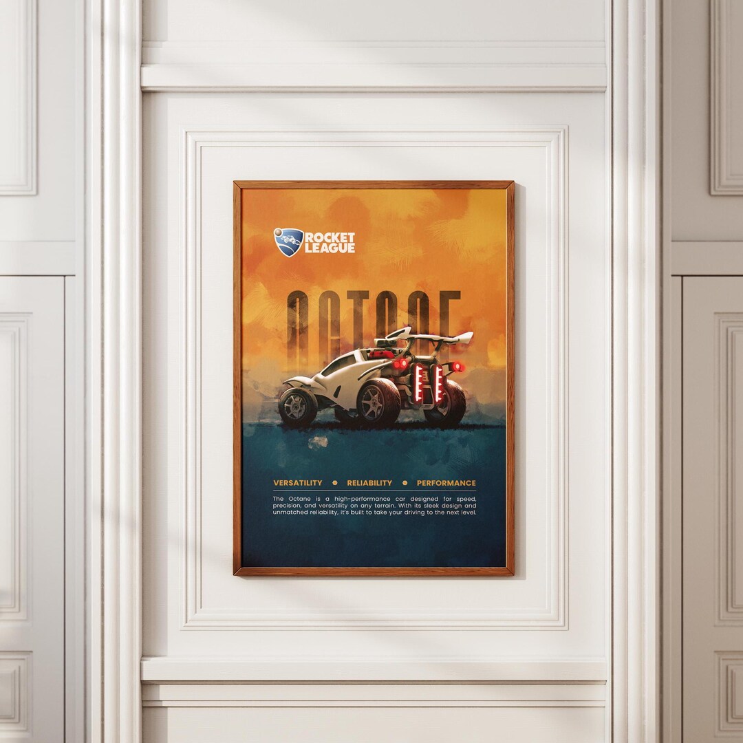 Rocket League Octane Poster - Gaming Wall Art - Car Soccer Decor - Gift ...