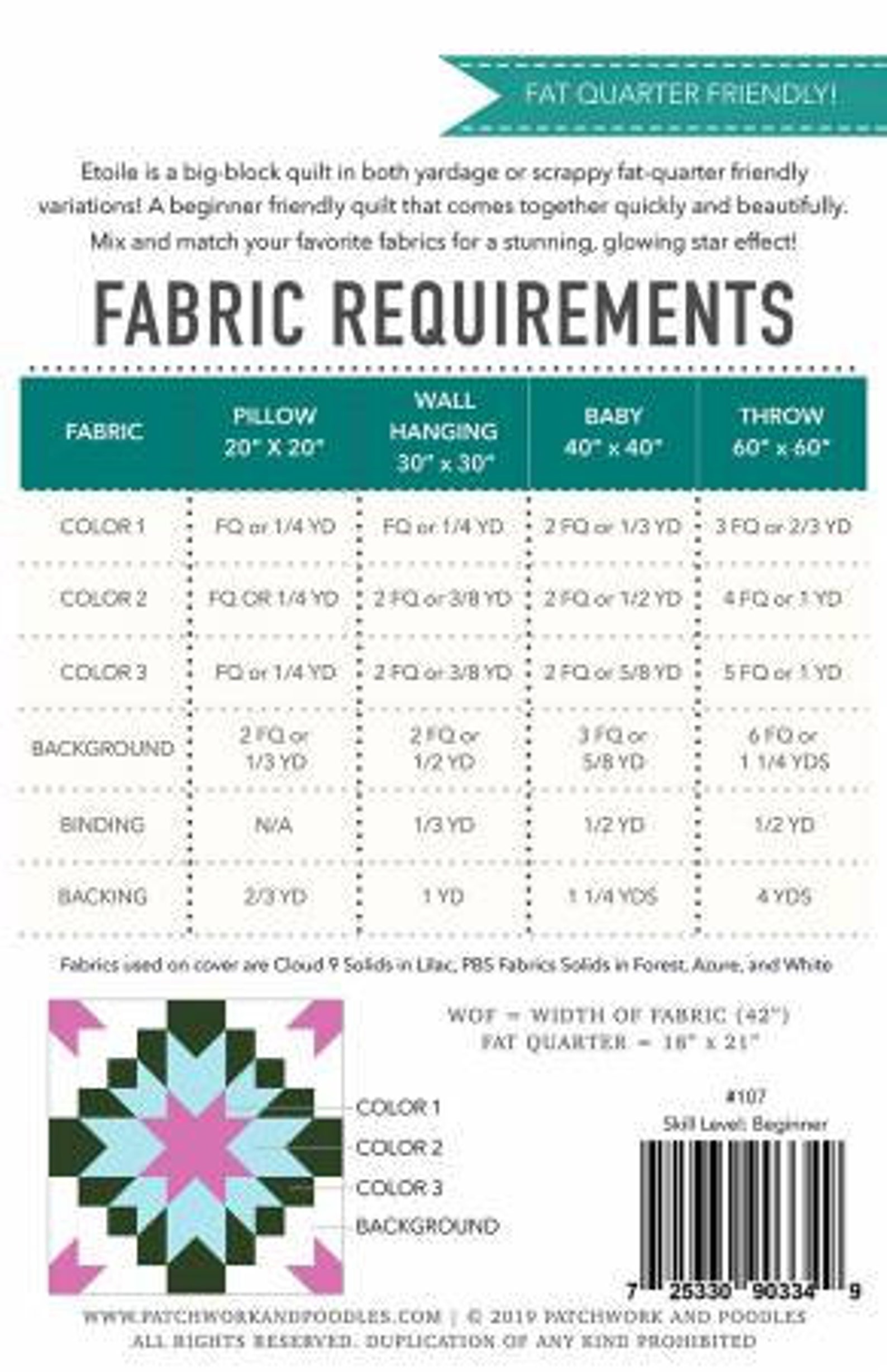 Etoile Quilt Pattern | Etsy
