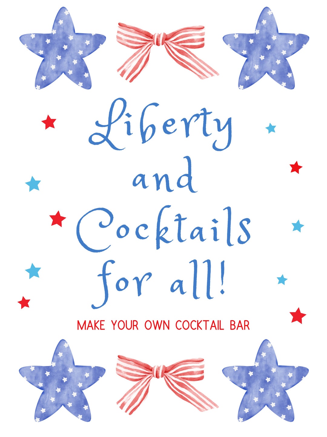 4th of July Party Cocktail Bar Sign - Etsy