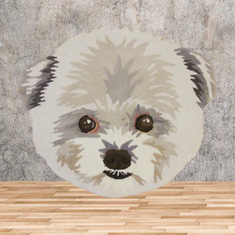 Handmade Custom Pet Portrait Tufted Rug Personalized Dog Rug ...