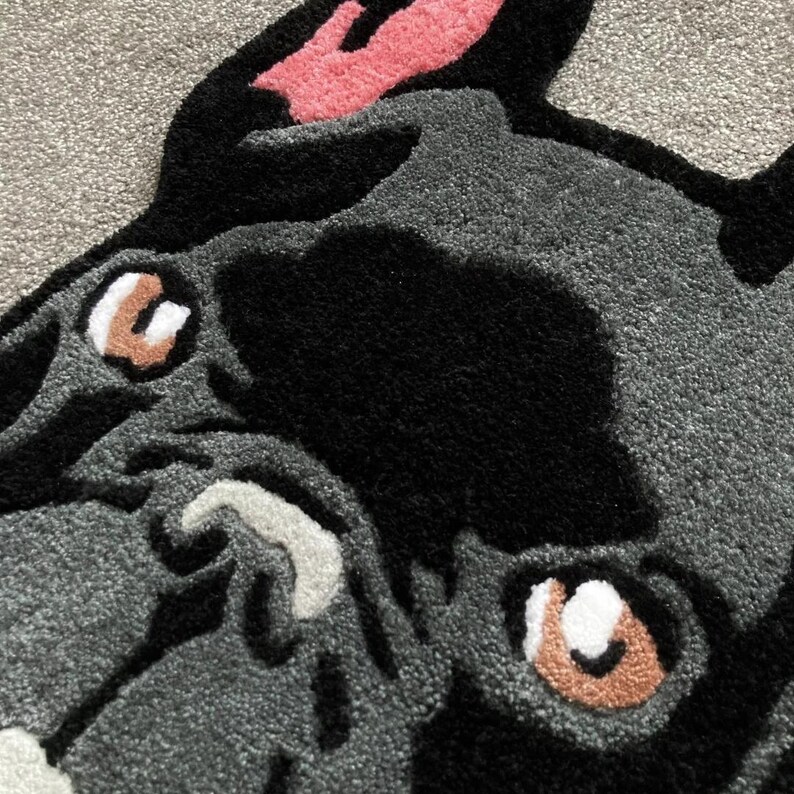 Handmade Custom Pet Portrait Tufted Rug Personalized Dog Rug ...