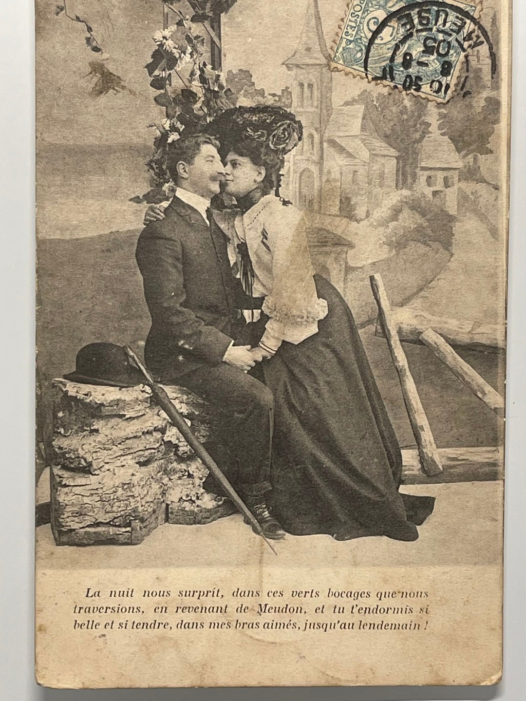 Postcard of Awkward French Couple - Etsy