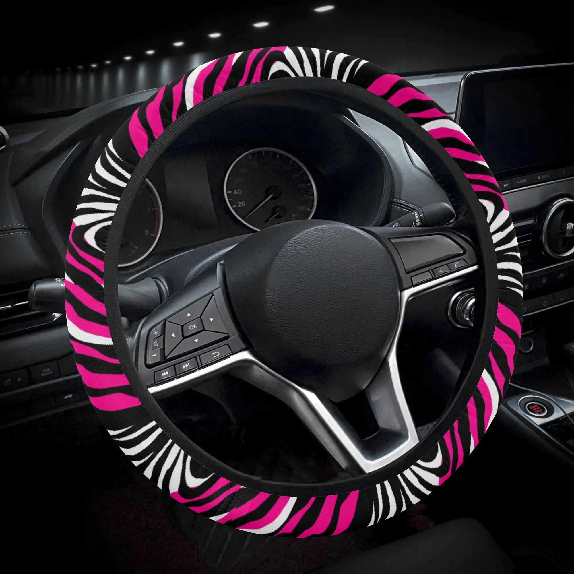 Zebra Stripes Car Steering Wheel Cover Pink Steering Wheel Cover for Women Etsy