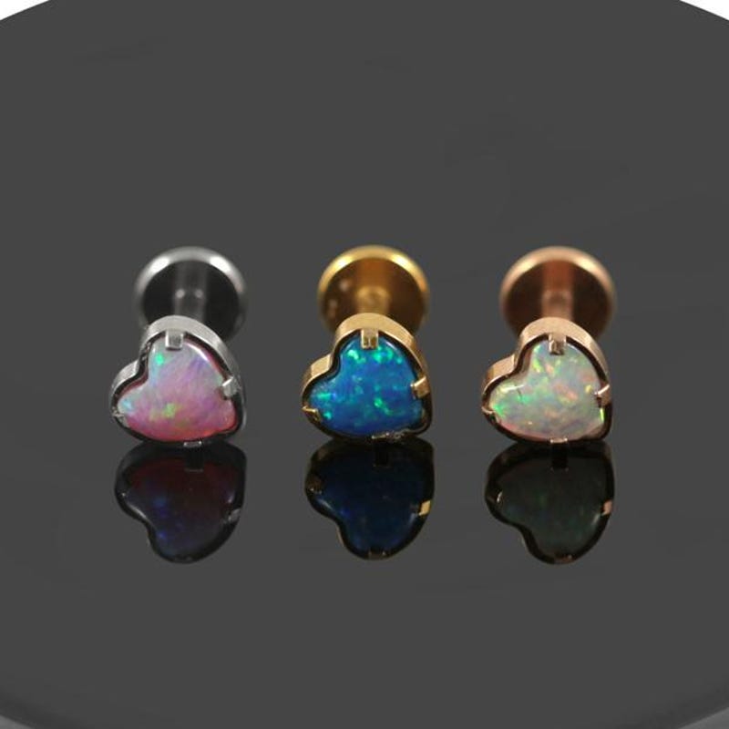 Titanium Opal Heart - Etsy UK