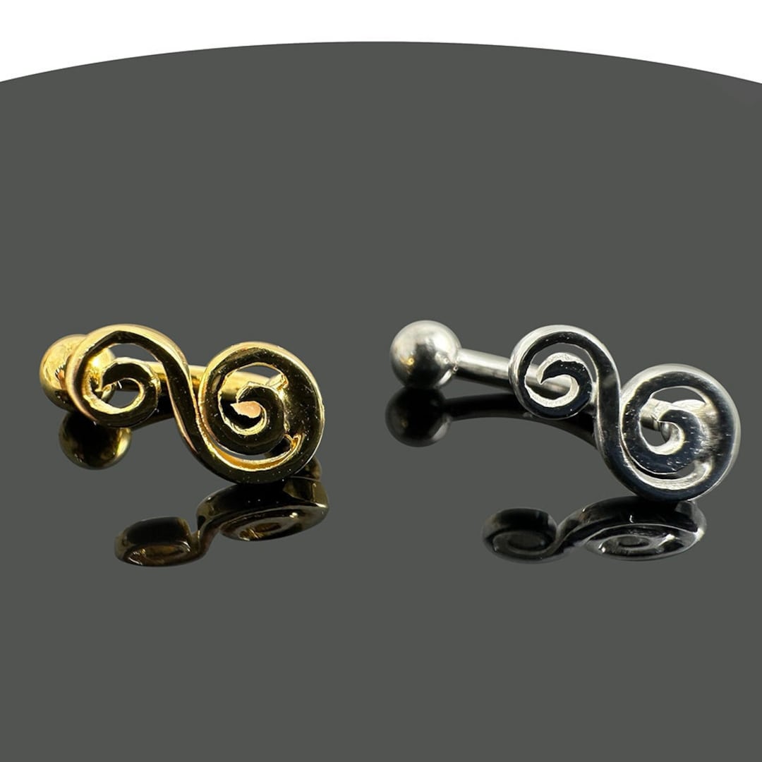 Eyebrow Ring 925 Sterling Silver Musical Note - Silver/gold-plated ...