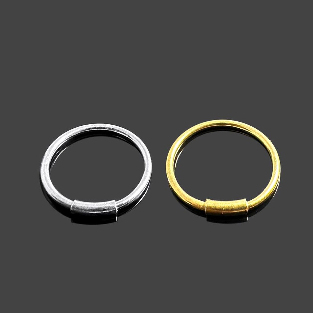 Sterling Silver Hoop Nose Ring | 20G/22G Nose Ring | Sleeve Center Hoop ...