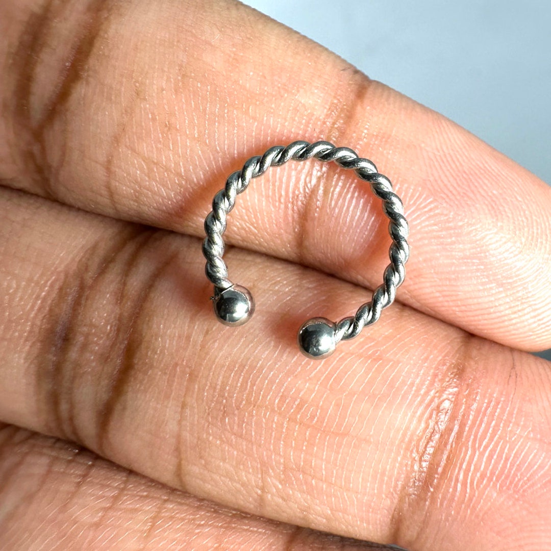 Twisted Rope Circular Barbell Surgical Steel Externally Threaded ...