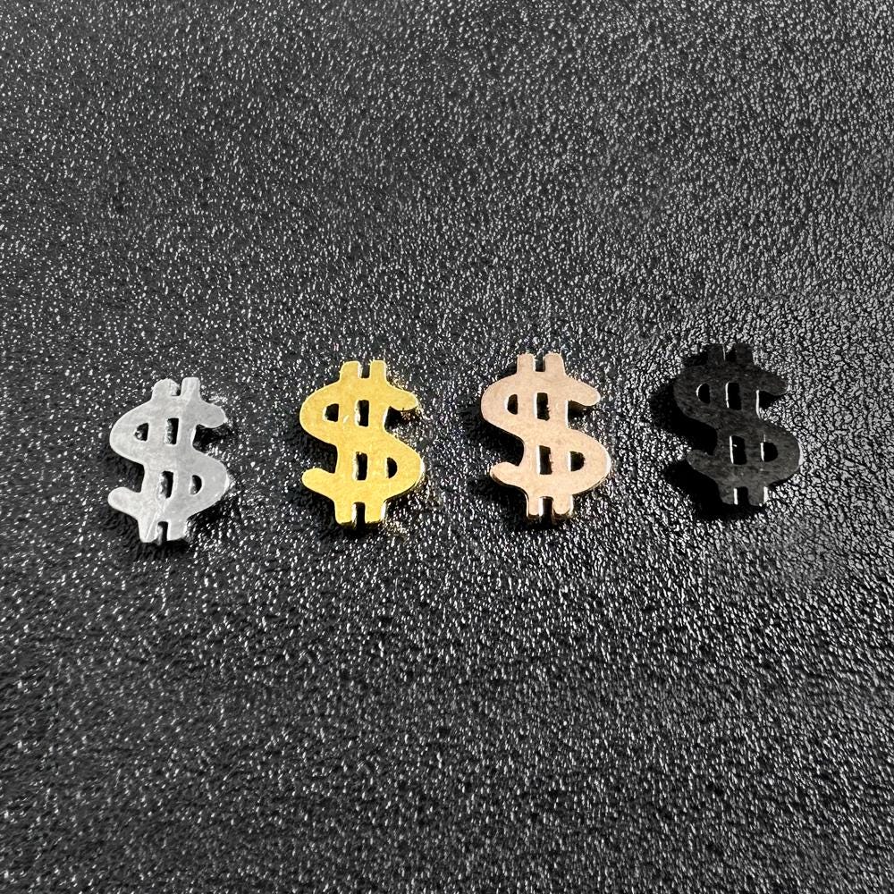 Dollar Sign Threadless Push-fit Flat Back Tragus, Helix & Cartilage ...