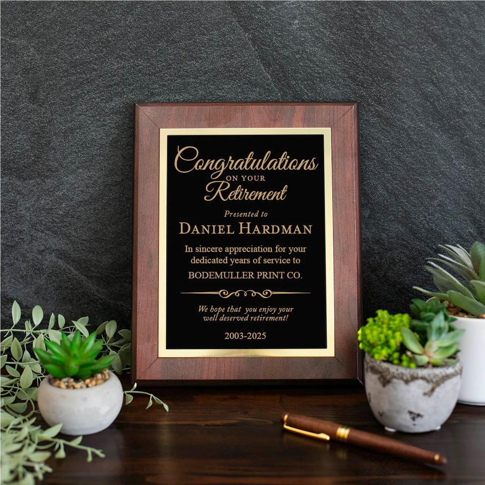 ENGRAVED Retirement Employee Appreciation Sign Plaque, Personalized ...