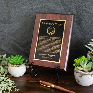 ENGRAVED Lawyer's Prayer Plaque, Law School Attorney Graduation Gift ...