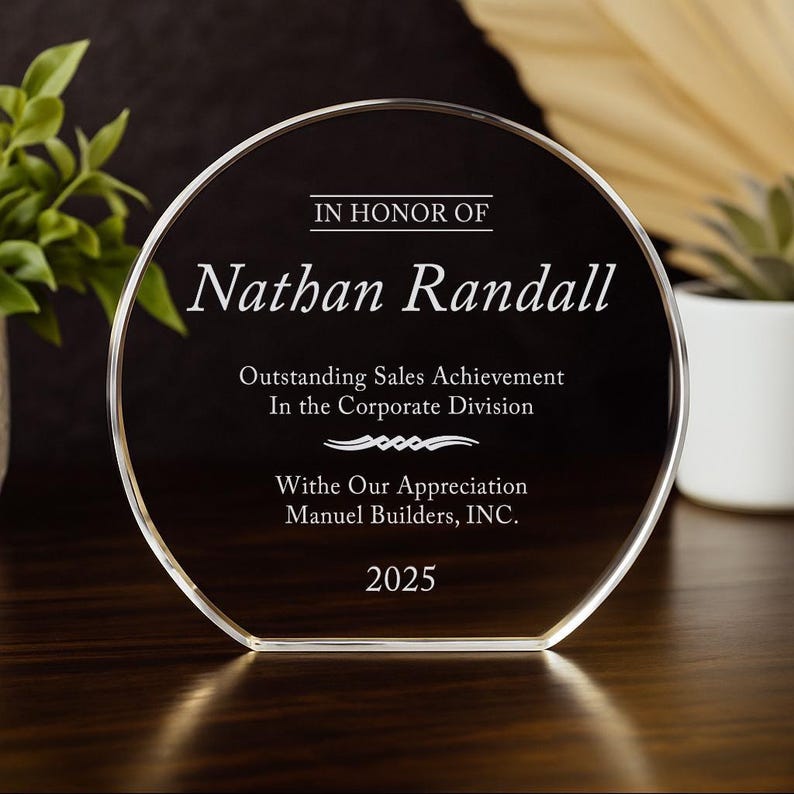 Employee of the Month Crystal Award – Personalized Appreciation ...