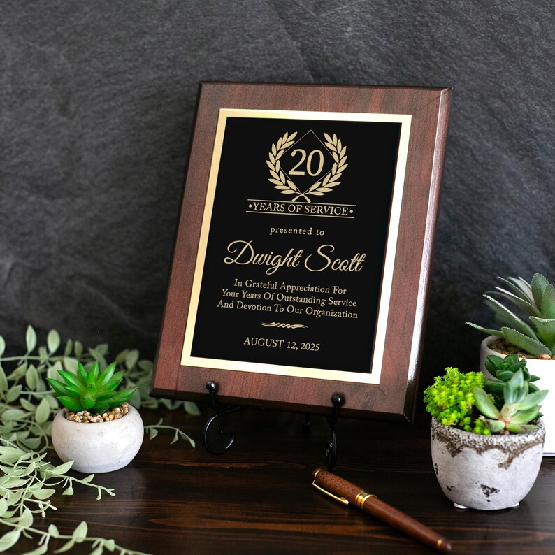 Personalized Years of Service Plaque – Custom Retirement or Work ...
