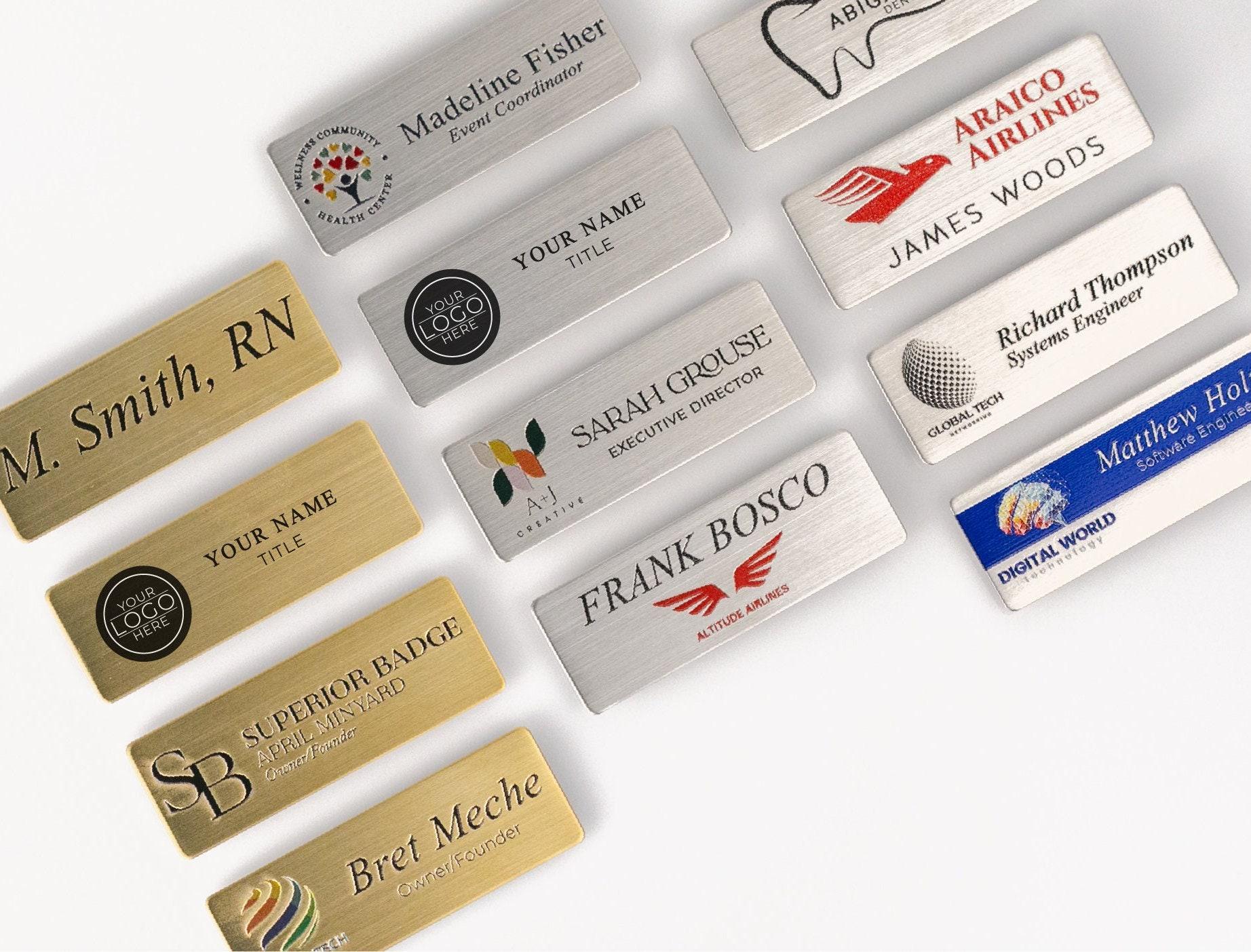 High Quality METAL 1"x2.75" Name Badge, Personalized Business Tag With ...