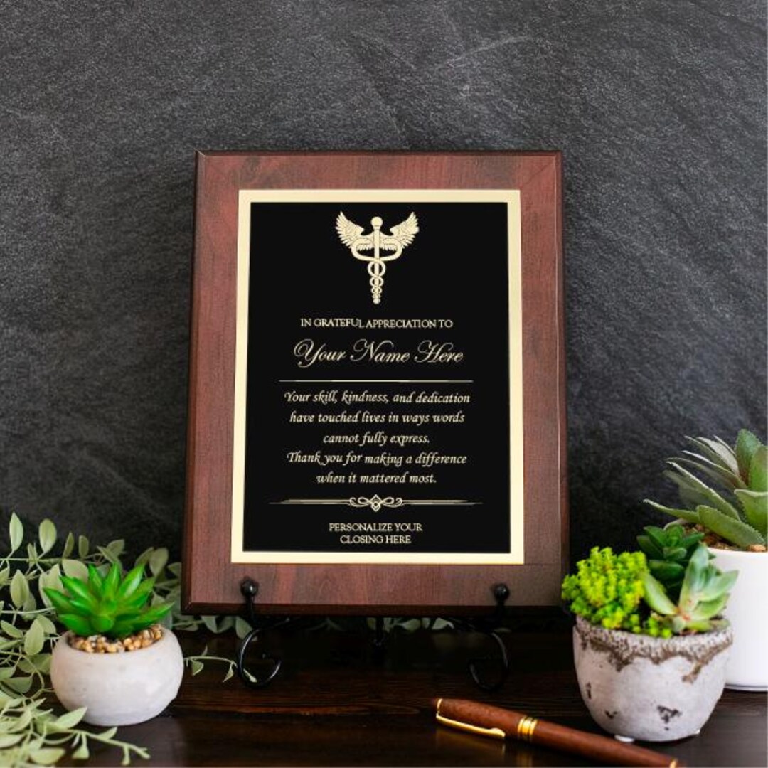 DOCTOR Engraved Plaque Retirement Gift Appreciation Award Personalized ...