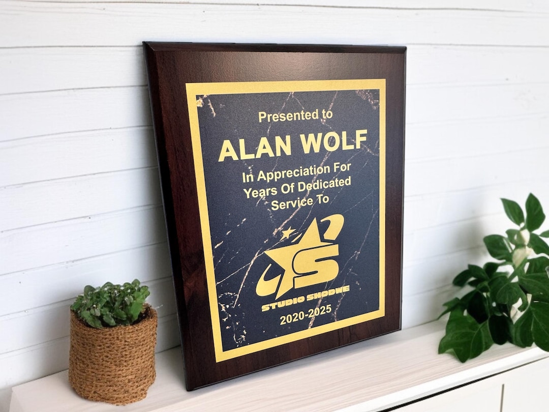 Years of Service Plaque | Employee Appreciation Gift | Custom Company ...