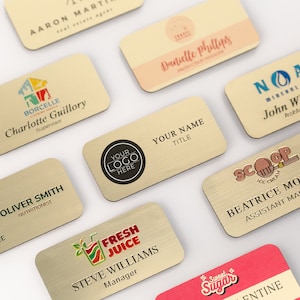 High Quality Brushed Metallic Acrylic Name Badge, Custom Business Tag W ...