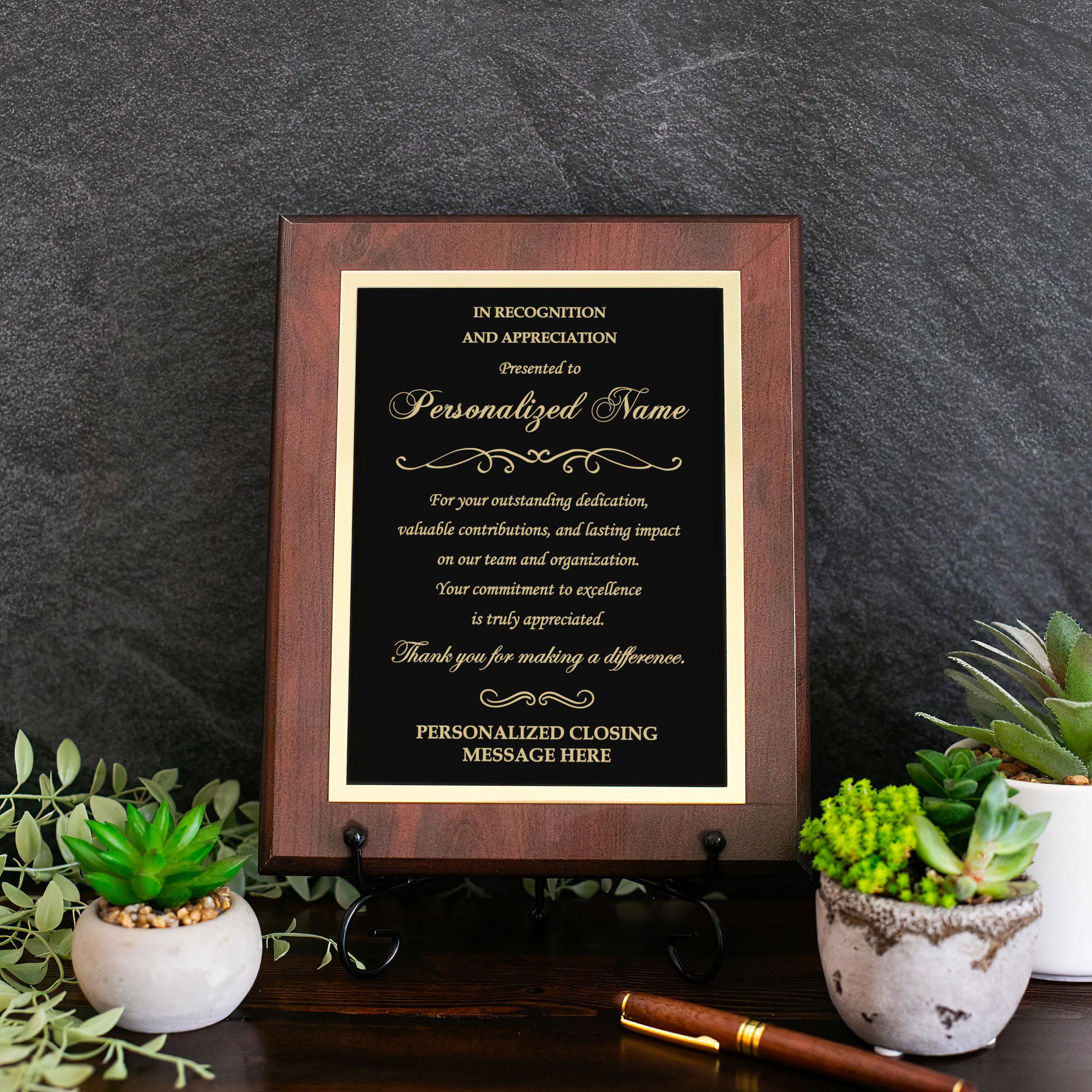 CUSTOM Engraved Plaque Retirement Gift Grateful Appreciation Award ...