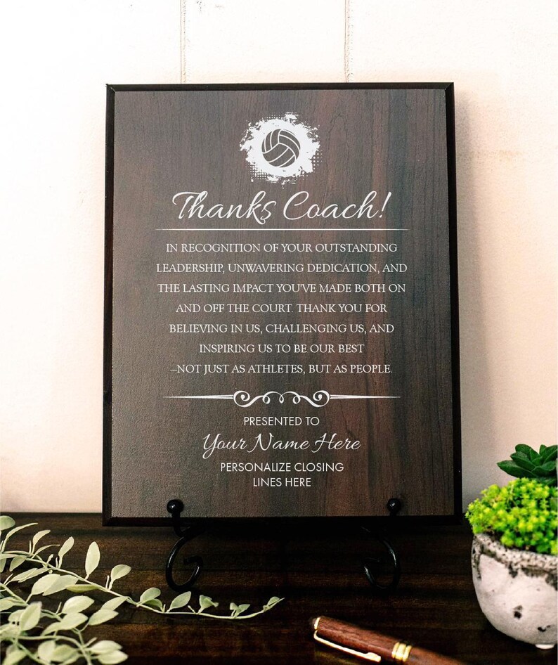 VOLLEYBALL Coach Appreciation Award Varsity Sports High School Teacher ...