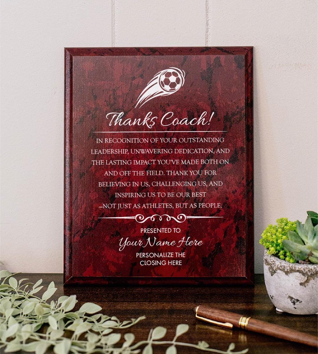 SOCCER Coach Appreciation Award Varsity Sports High School Teacher ...
