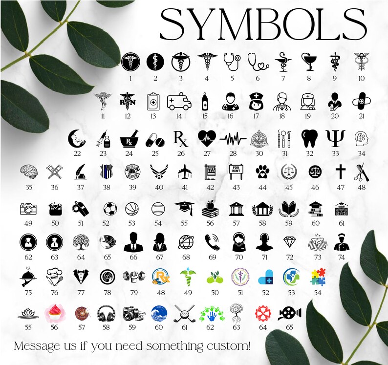 Choose Your SYMBOL Acrylic Name Badge Symbol, Personalized Business Tag ...