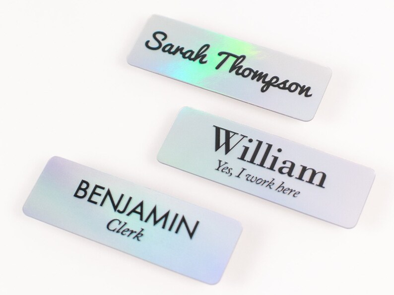 HOLOGRAPHIC Choose Your SYMBOL Name Badge Symbol, Rainbow Foil ...