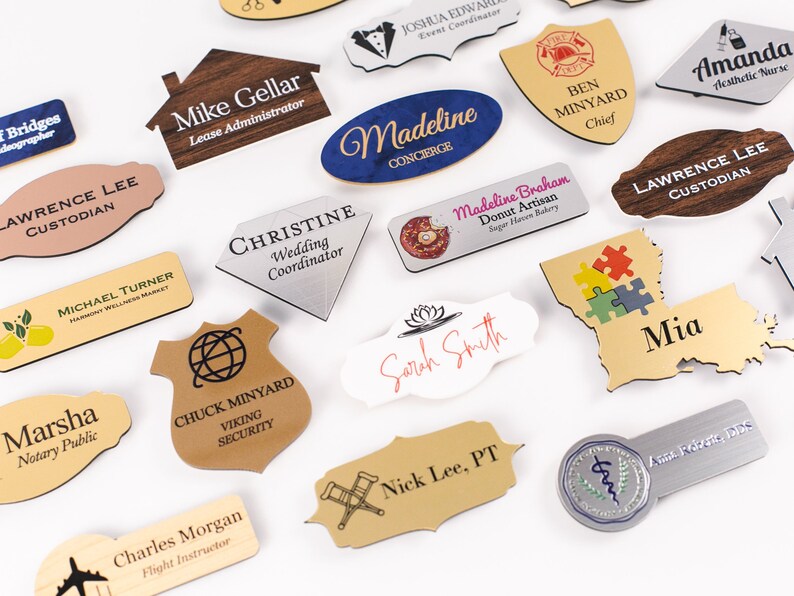 Choose Your SYMBOL Acrylic Name Badge Symbol, Personalized Business Tag ...