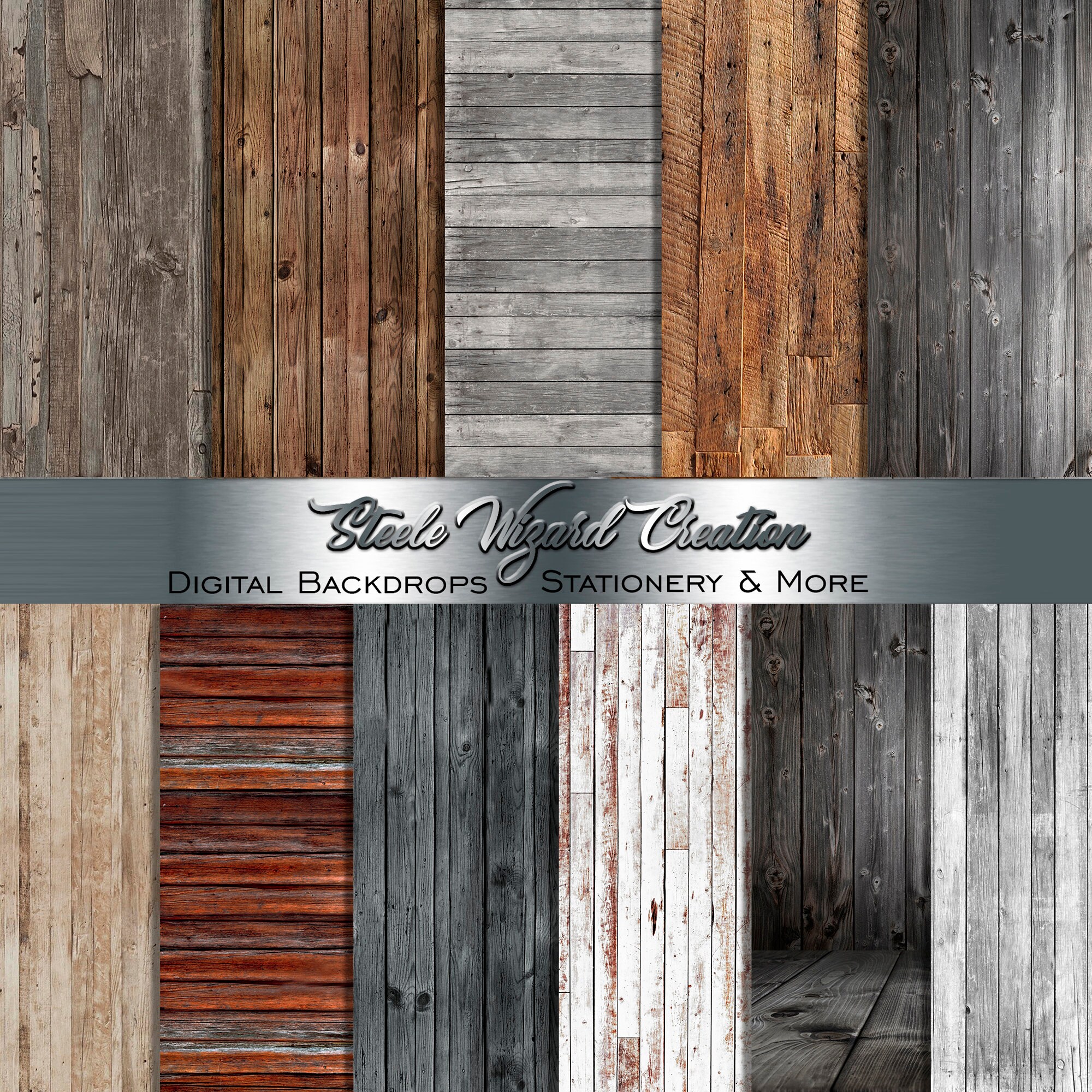 21 Rustic Wood Backgrounds Digital Backdrops Sets 1 & 2 for | Etsy