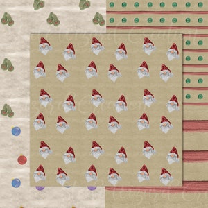 Christmas Watercolor Papers Vintage Digital Paper Pack, Junk Journal ...