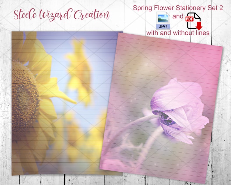 Printable Spring Flower Stationery Paper Digital Download | Etsy
