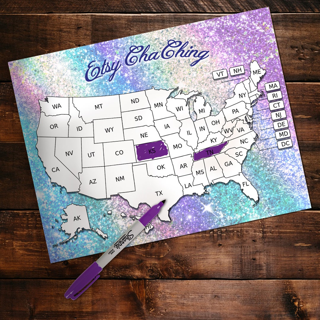 Printable Etsy Sales Map, Sales Tracker, Coloring Map, Stationery Paper ...